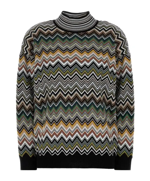 Missoni Zig-zag Pattern Turtleneck Jumper