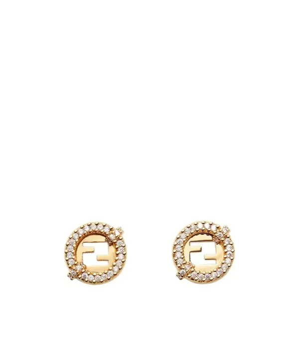 Fendi Everround Embellished Earrings - Yellow