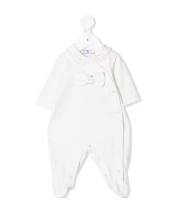 Monnalisa Logo-embellished Bow Detail Pyjamas - White