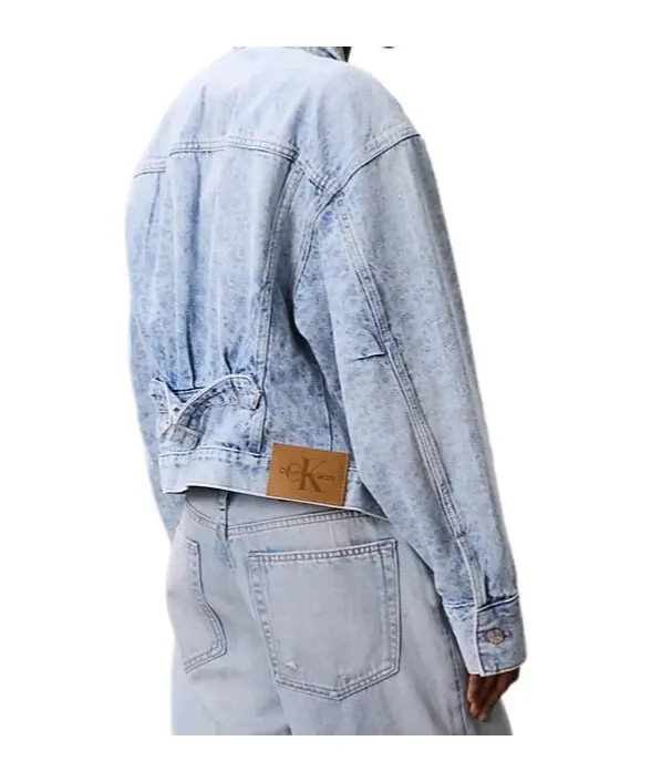 Calvin Klein Monogram Logo Cropped Denim Jacket
