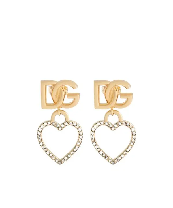 Dolce & Gabbana Tone Heart Motif Pendant Earrings - Gold