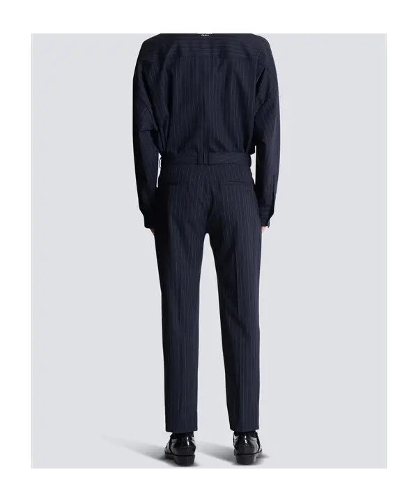 Balmain Striped Straight-leg Tailored Trousers - Black