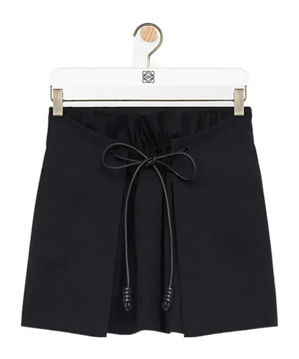 Loewe Drawstring Mini Skirt With Pleats - Black