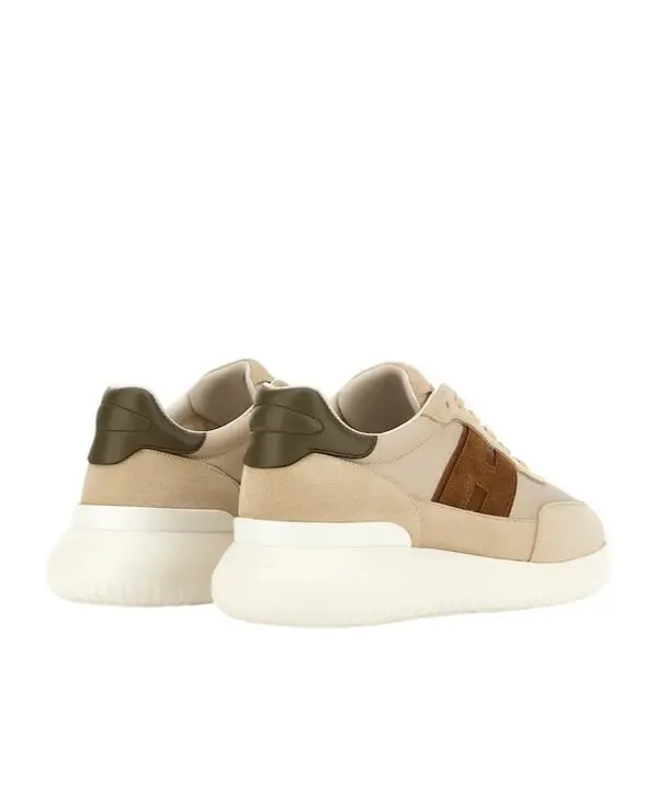 Hogan Panelled Chunky Sneakers - Brown Beige