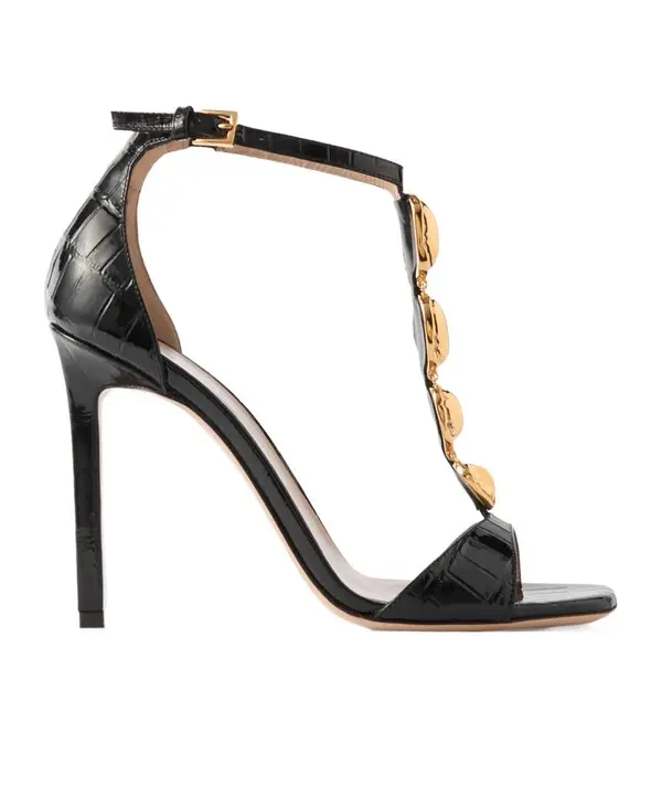 TOM FORD Chain T-strap Crocodile-embossed Sandals