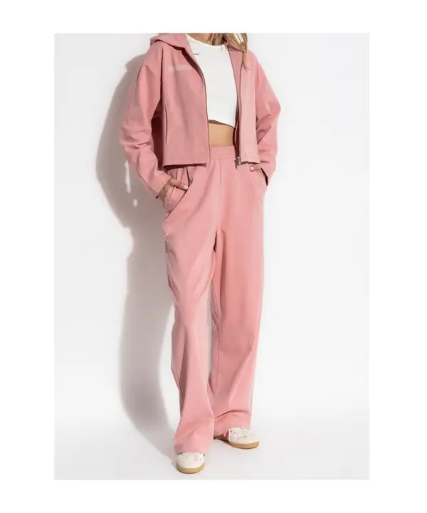 PANGAIA Wide Leg Track Pants With Elastic Waistband - Pink