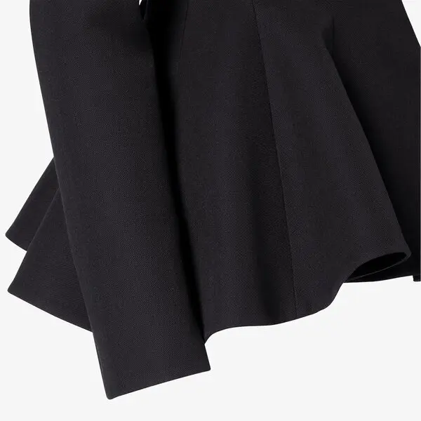 Fendi Grain De Poudre Wool Peplum Blazer