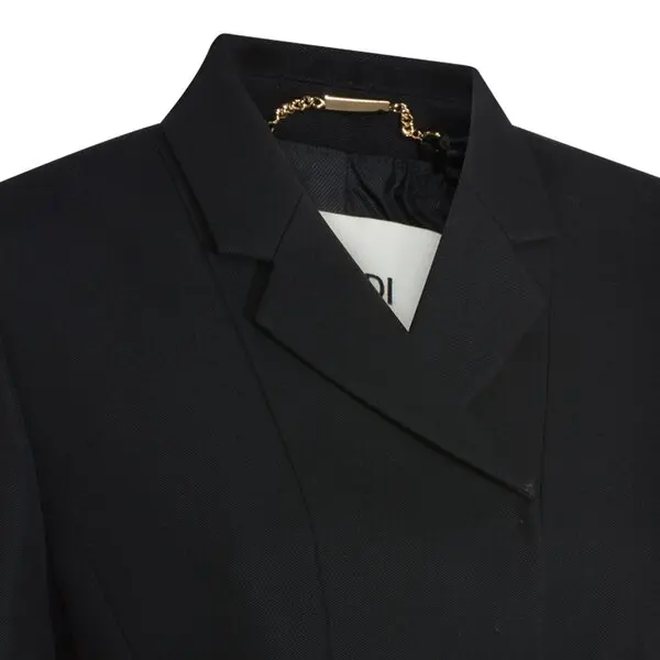 Fendi Grain De Poudre Wool Peplum Blazer
