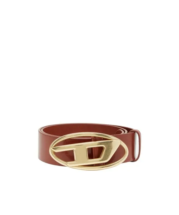 DIESEL® Oval D Logo B1 Dr Belt - Brown/gold