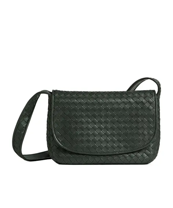Bottega Veneta Veneto Flap Messenger Bag - Dark Green