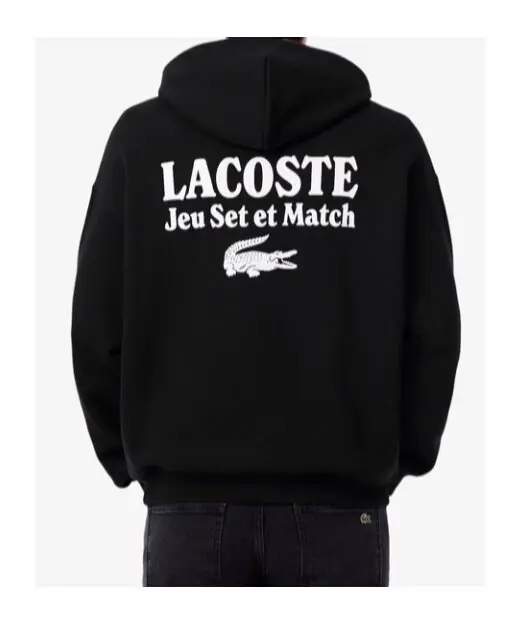 Lacoste Logo Printed Drawstring Hoodie