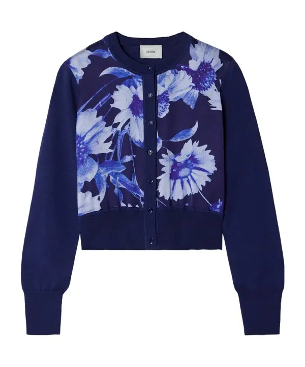 Erdem Cropped Cardigan - Indigo