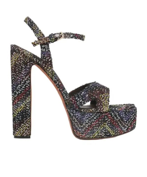 Missoni Sequin Embellished Platform Sandals - Black