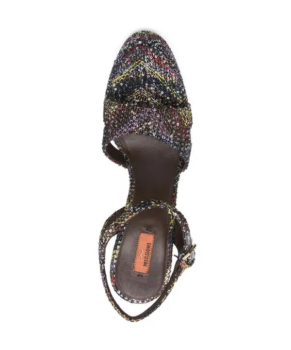 Missoni Sequin Embellished Platform Sandals - Black