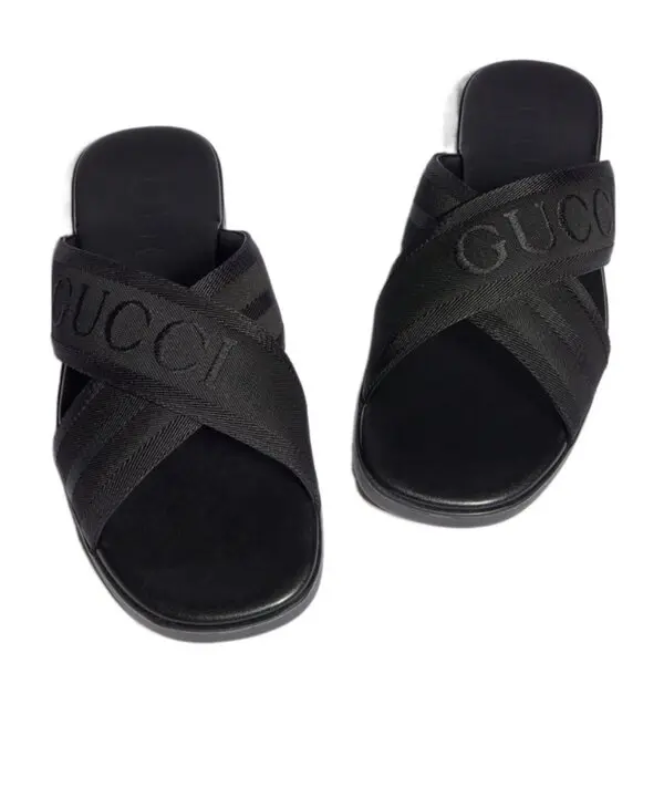 Gucci Jacquard Logo Slide Sandals