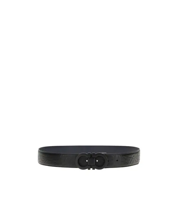FERRAGAMO Reversible Gancini Buckle Belt - Black