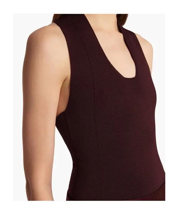 Khaite Sleeveless Knitted Bodysuit With U-neck Halter - Black