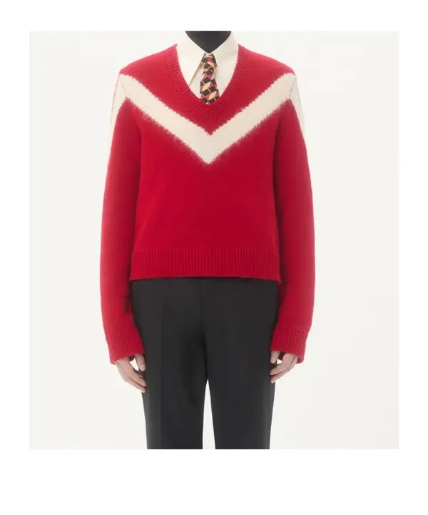 Valentino Garavani V-neck Long-sleeve Jumper With Ribbed Details