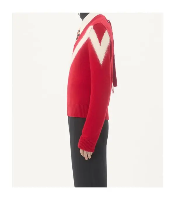 Valentino Garavani V-neck Long-sleeve Jumper With Ribbed Details