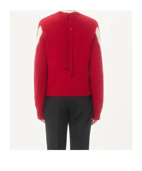 Valentino Garavani V-neck Long-sleeve Jumper With Ribbed Details