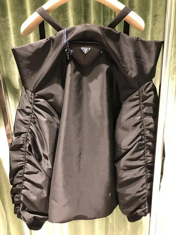 Prada Off-shoulder Padded Re-nylon Jacket