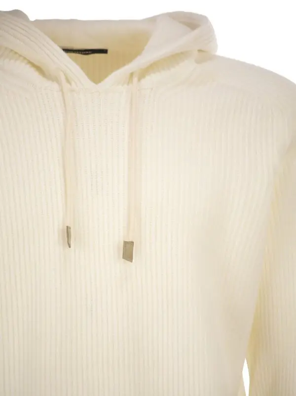 Tagliatore Knitted Hooded Jumper With Drawstring