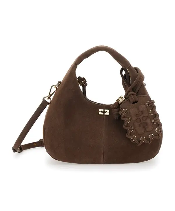 GANNI Mini Hobo Bag - Brown