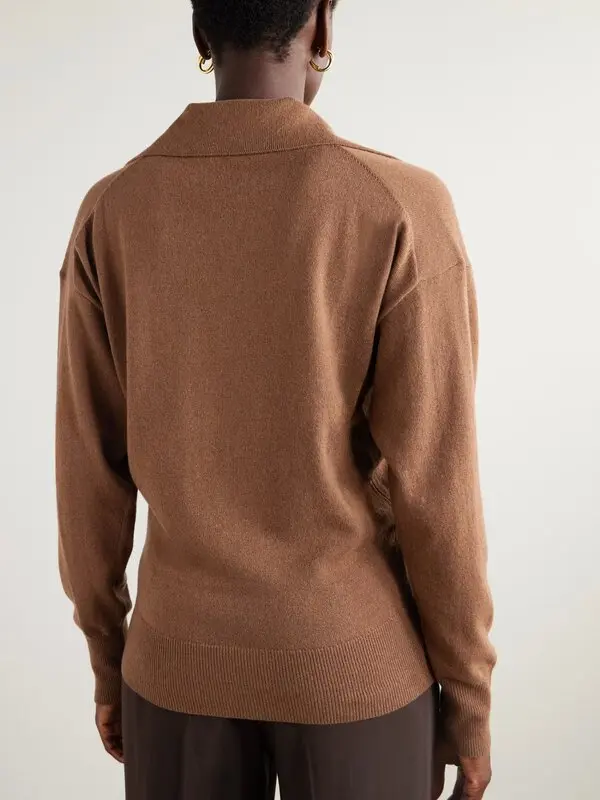 TOM FORD Polo Collar Cashmere Sweater - Brown