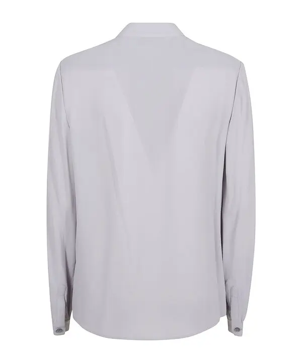 Tory Burch Georgette Bow Blouse - Grey