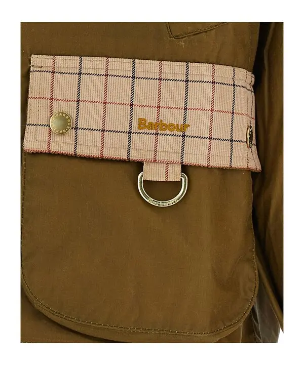 Barbour Launton Zip-up Jacket With Plaid Accents - Brown