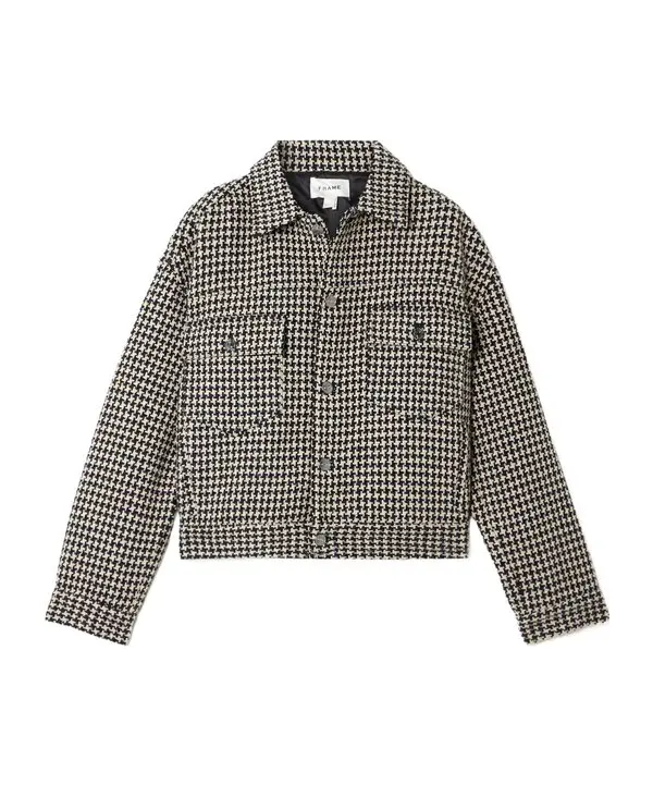 FRAME Houndstooth Tweed Casual Jacket