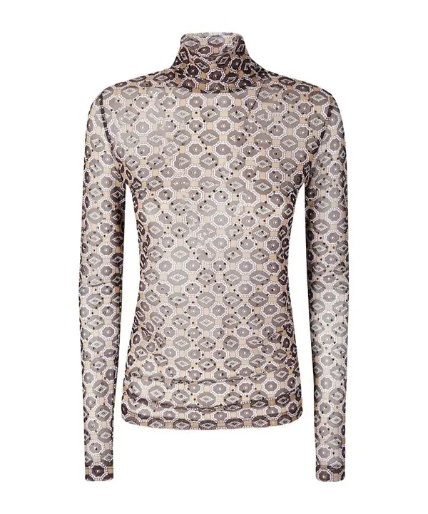 Dries Van Noten Long-sleeved Graphic Turtleneck T-shirt