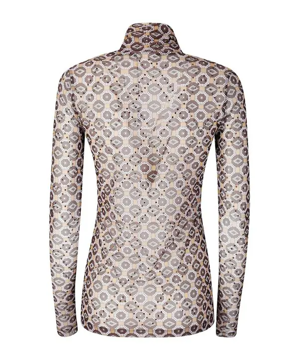 Dries Van Noten Long-sleeved Graphic Turtleneck T-shirt