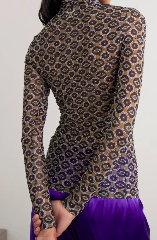Dries Van Noten Long-sleeved Graphic Turtleneck T-shirt