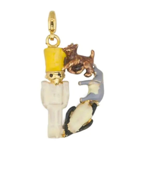 Marni Alphabet D Charm With Embellished Symbols - Yellow