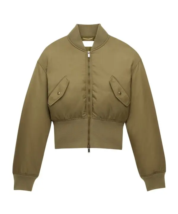 Saint Laurent Zip-up Padded Bomber Jacket - Green