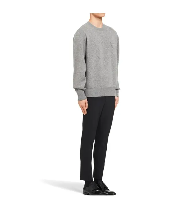 Prada Long Sleeve Crewneck Sweater - Grey