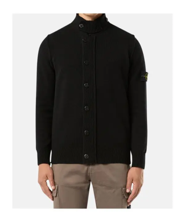Stone Island High-neck Buttoned Cardigan