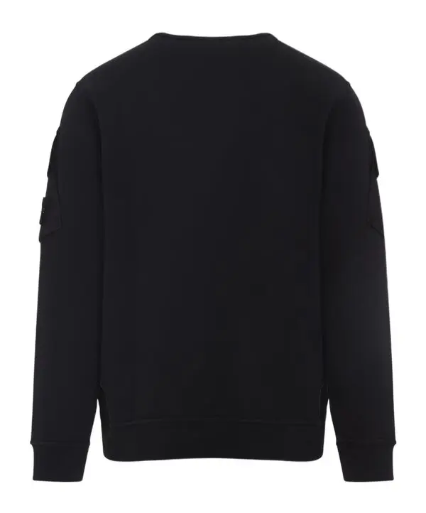 Stone Island Logo Patch Crewneck Sweatshirt - Black