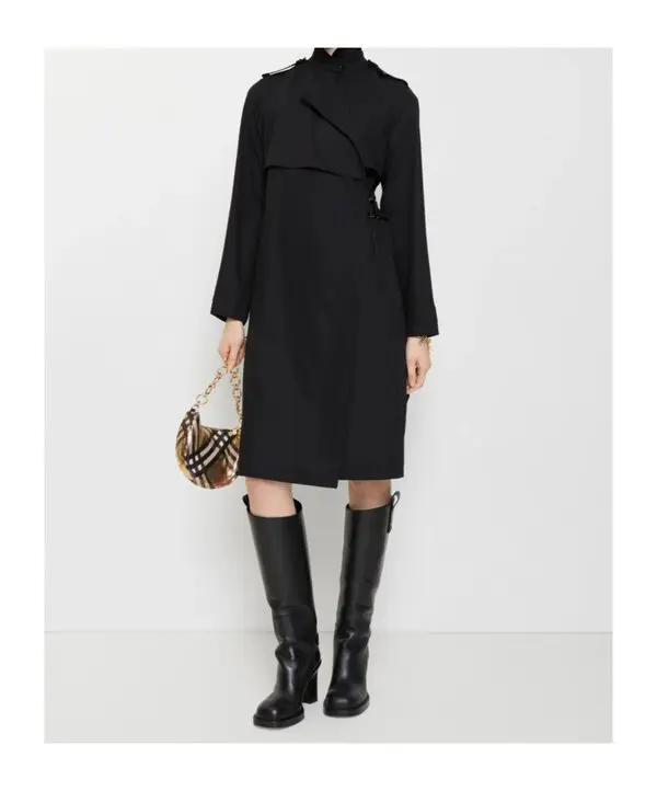 Burberry Long-sleeved Draped Midi Dress