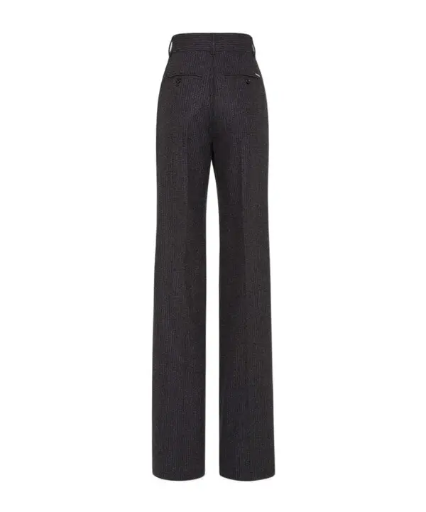 Dsquared2 High Waist Bianca Flared Pinstripe Trousers - Black