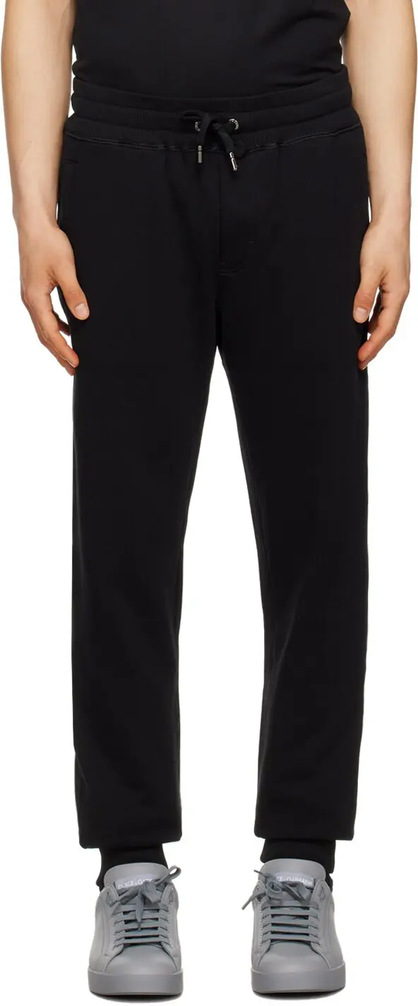 Dolce & Gabbana Dolce Gabbana Logo-embroidered Drawstring Track Pants - Black