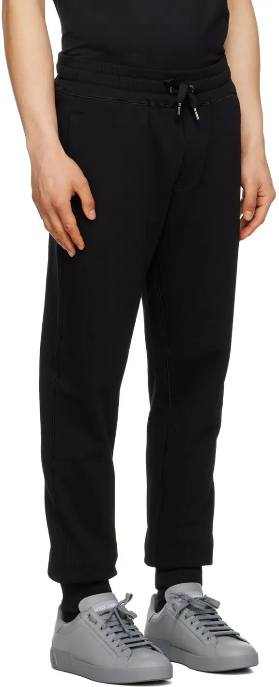 Dolce & Gabbana Dolce Gabbana Logo-embroidered Drawstring Track Pants - Black