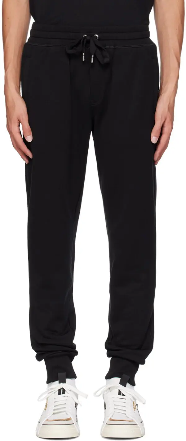 Dolce & Gabbana Dolce Gabbana Logo-embroidered Drawstring Track Pants - Black