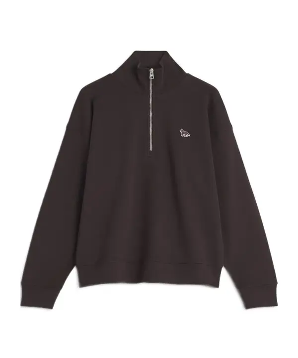 Maison Kitsuné Baby Fox Half Zip Sweatshirt - Black