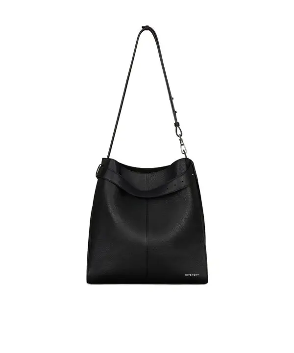 Givenchy Medium Belted Hobo Bag In Grained Leather - Black