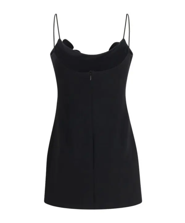 Magda Butrym Ruffled Neck Mini Dress - Black