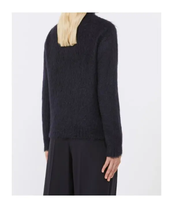 Max Mara Umile Long-sleeved Knitted Jumper - Navy Blue