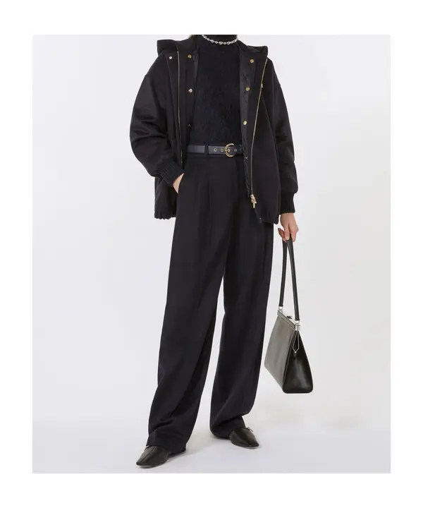 Max Mara Umile Long-sleeved Knitted Jumper - Navy Blue