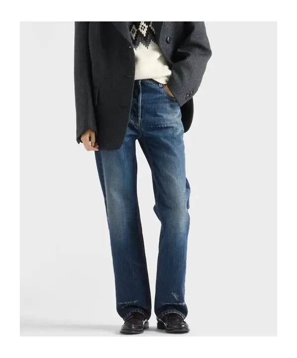 Prada Washed Straight-leg Jeans - Blue